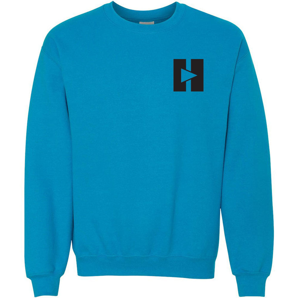 Signature Play/Pause Chest Logo Crewneck Sweatshirt (Gold) – Hannah ...